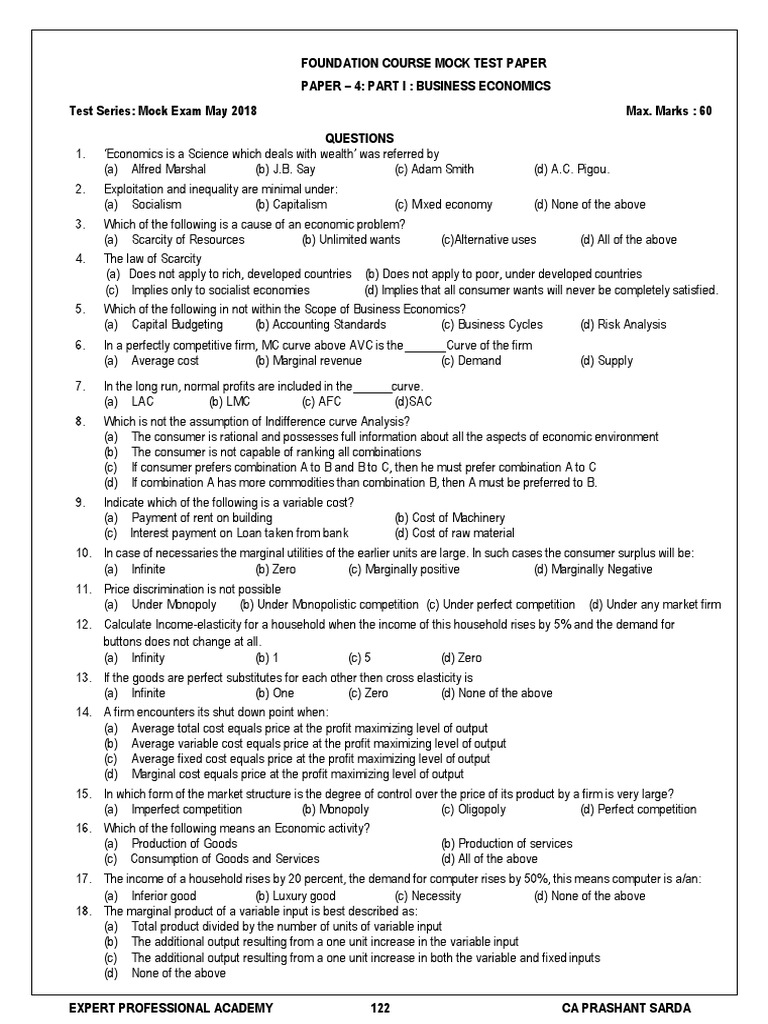 12 MTP BE Questions May18 | PDF | Demand | Monopoly
