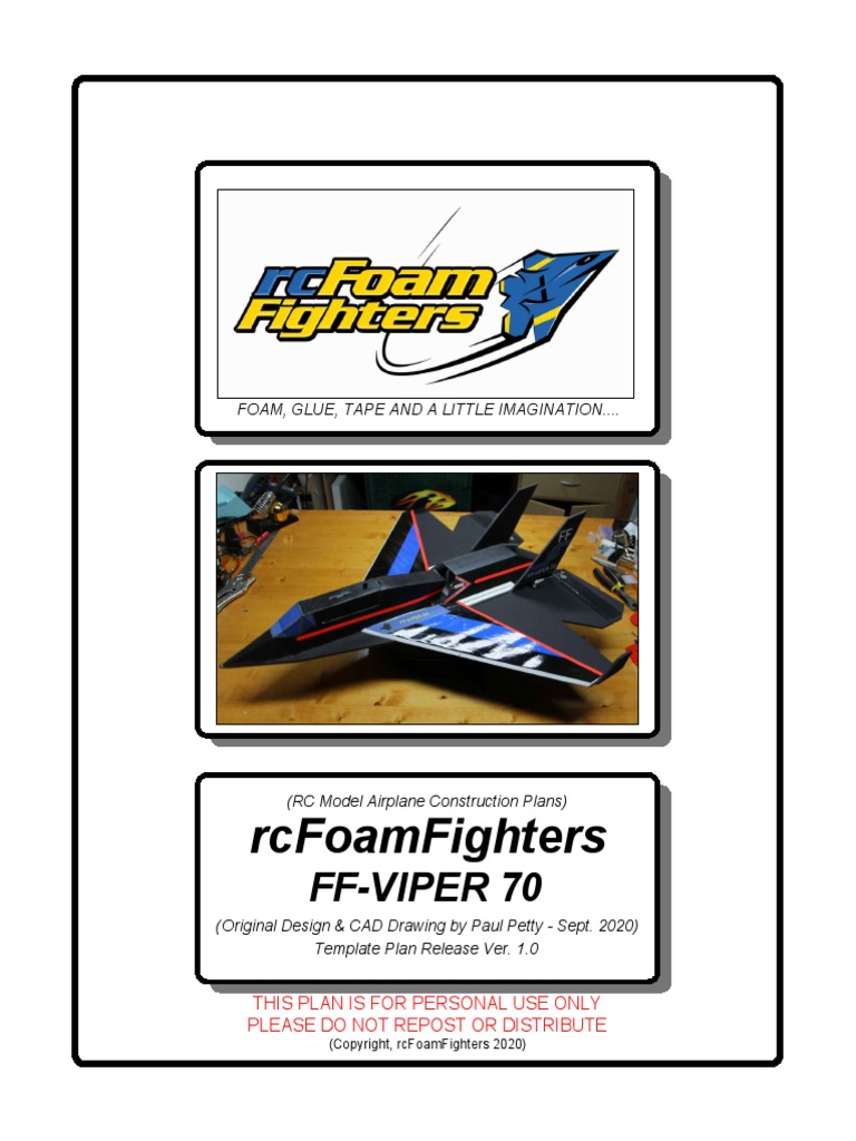FF Viper 70 Plans | PDF | Foam | Aircraft