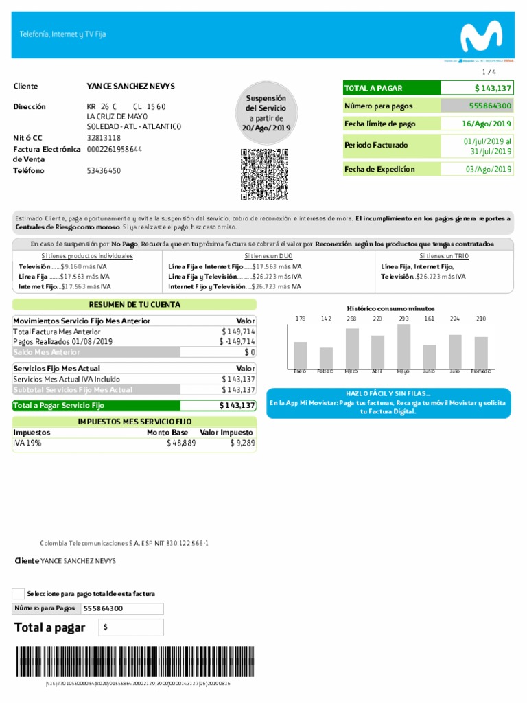Recibo Del Telefono | PDF | Industrias de servicio | Business