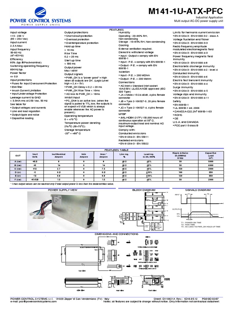 m141 1u Atx PFC - Rev1 - 56a | PDF | Power Supply | Electrical Engineering