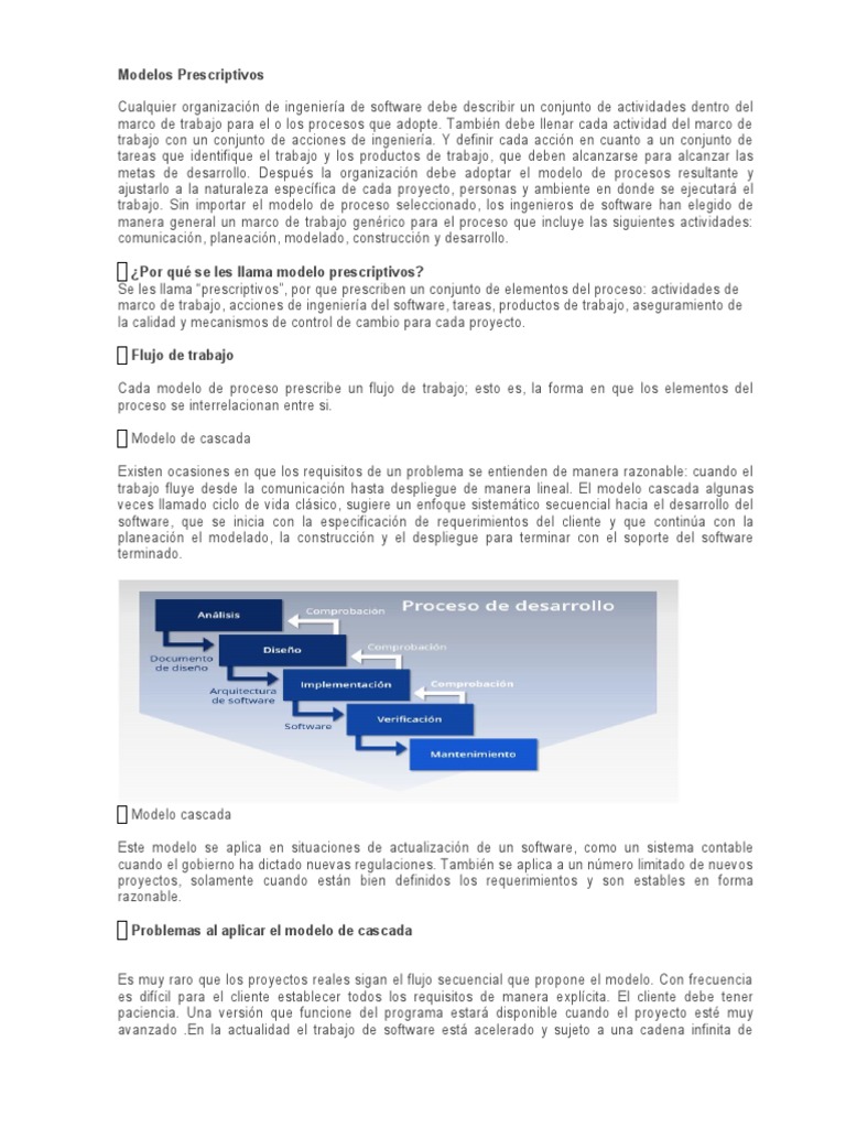 Modelos Prescriptivos | PDF | Software | Ingeniería de software