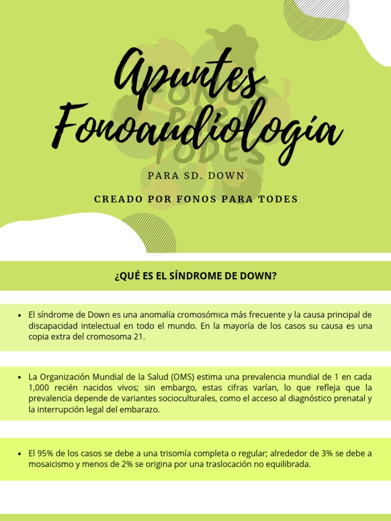 Síndrome de Down: Causas y Lenguaje | PDF