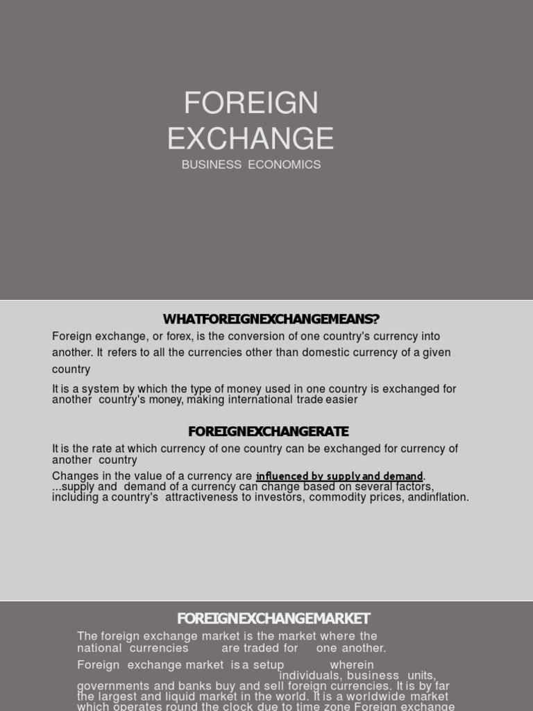 Foreign Exchange | PDF | Exchange Rate | Foreign Exchange Market