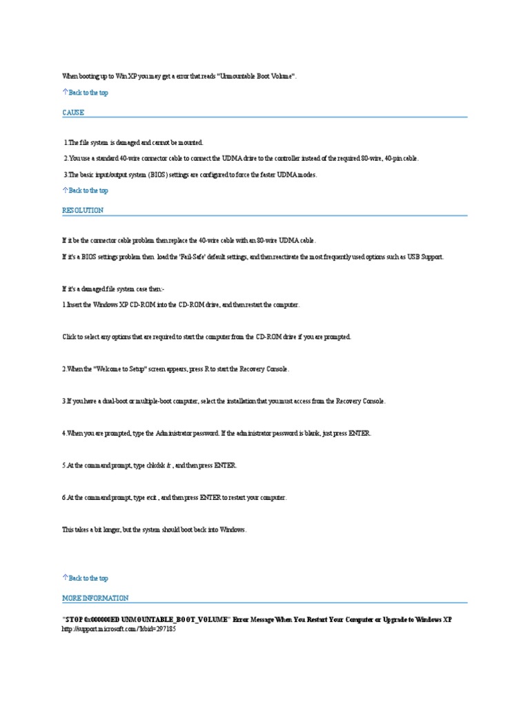 Unmountable Boot Volume Fix | PDF | Business | Computers