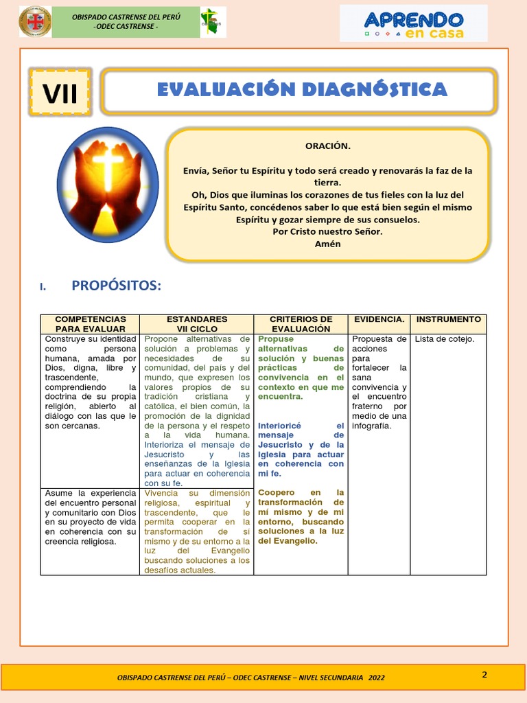 Evaluaci - N Diagn - Stica | PDF | Fe | Iglesia Católica