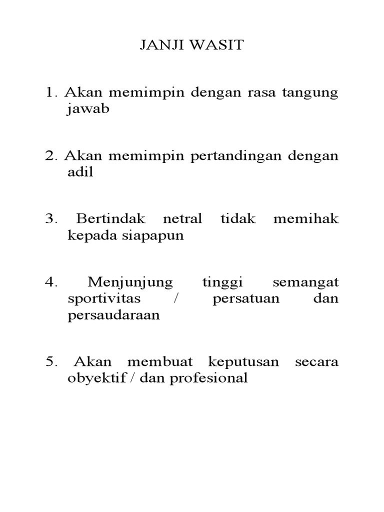 Janji Wasit | PDF