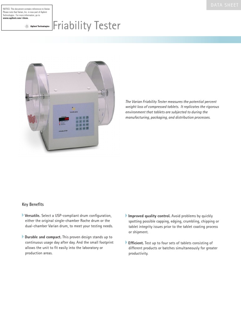 SI-1061 Friabilator DS v05 | PDF | Tablet (Pharmacy)