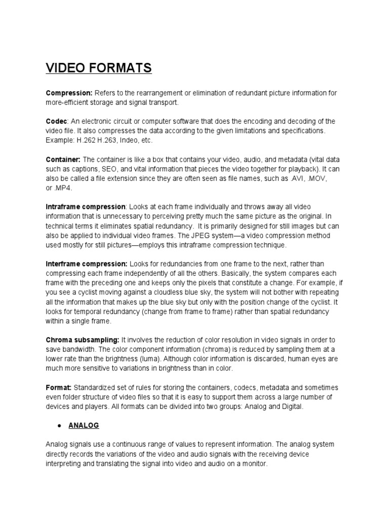 Video Editing Unit 2 BJMC | PDF | Data Compression | Video