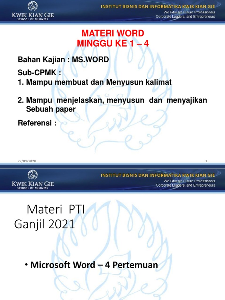 Materi WORD 2021 | PDF