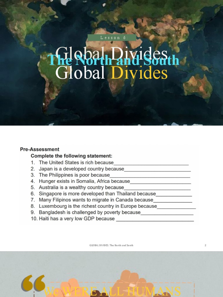 Lesson 6 Global Divides The North and South | PDF | Developing Country | Human Development Index