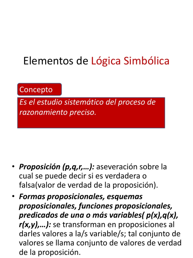 7 Elementos de Lógica Simbólica PDF | PDF | Proposición | Prueba matemática