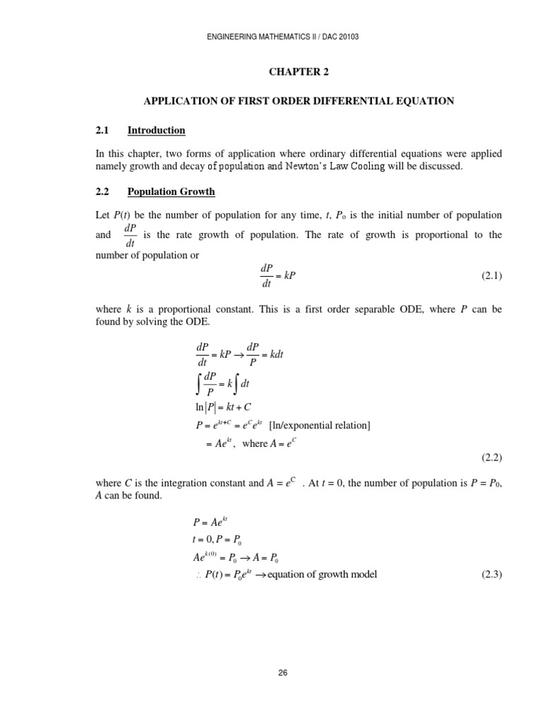 Chapter 2 | PDF | Radioactive Decay | Ordinary Differential Equation