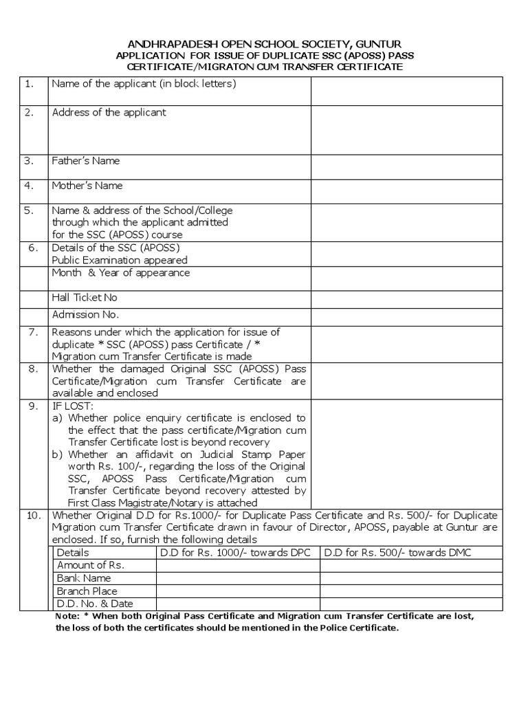 Application For DPC For SSC (APOSS) | PDF | Notary Public | Affidavit