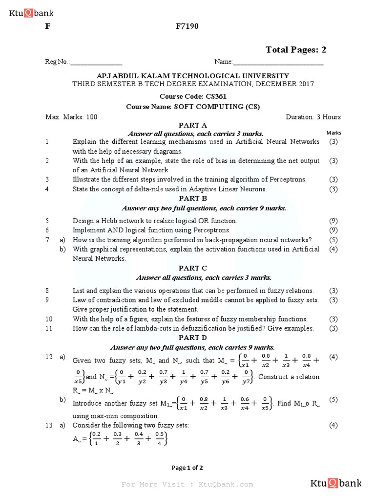 Total Pages: 2: Answer All Questions, Each Carries 3 Marks | PDF ...