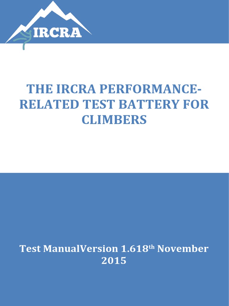 IRCRA Climbing Performance Test Manual | PDF | Anatomical Terms Of ...