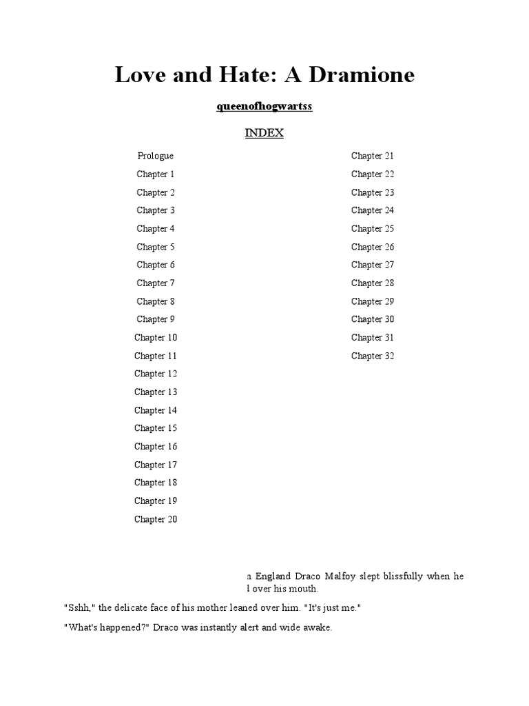 Love and Hate - A Dramione | PDF | Harry Potter | Contemporary Fantasy ...