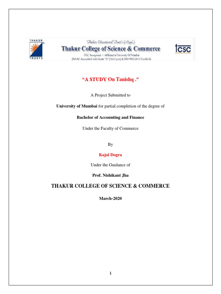 A Case Study On Tanishq | PDF | Brand | Jewellery