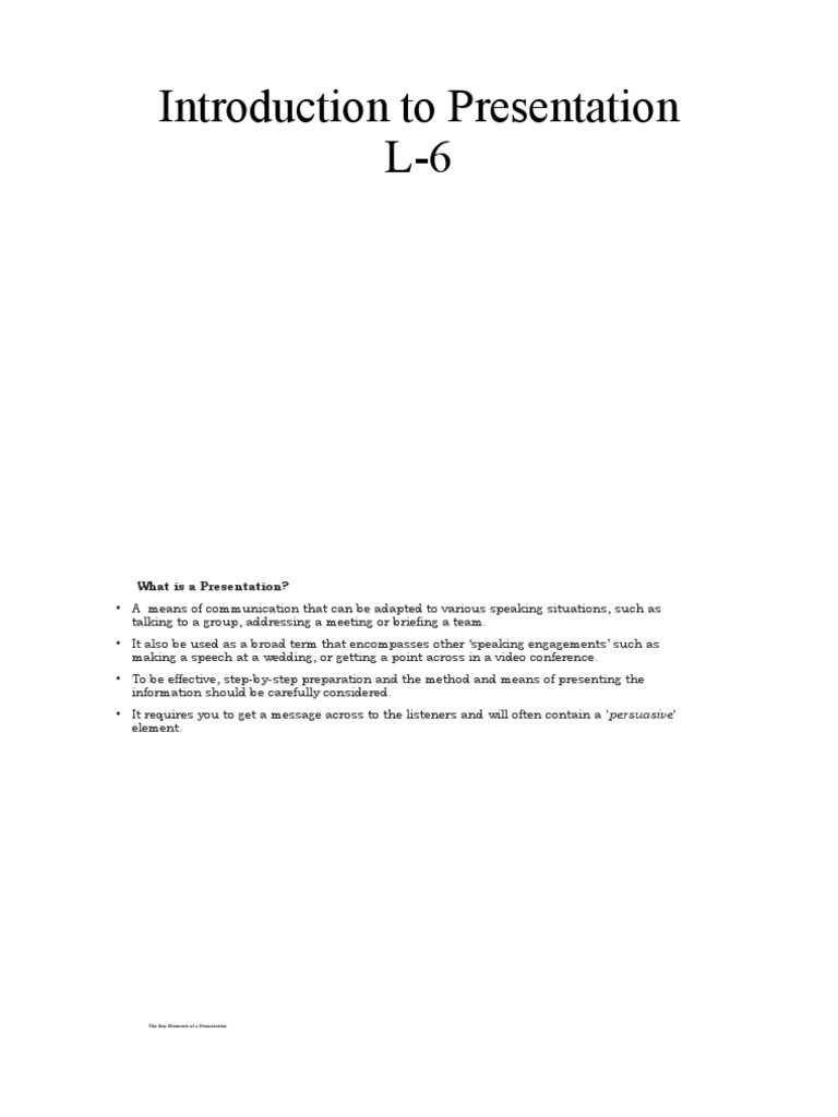 Key Elements of Effective Presentations | PDF | Information | Experience
