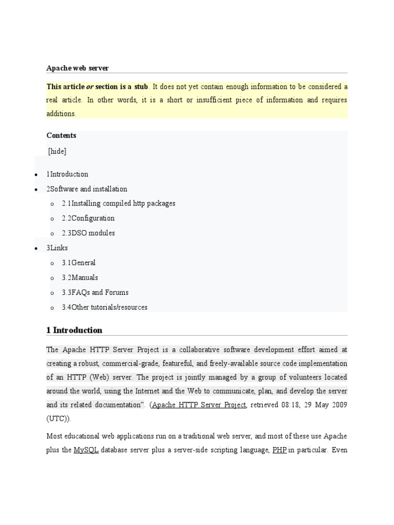 Apache Web Server | PDF | Apache Http Server | Port (Computer Networking)