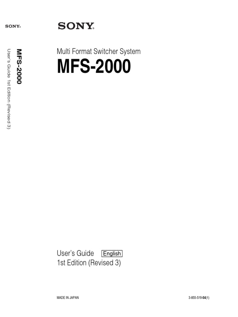 Sony MFS-2000 User Guide | PDF | Computer File | Booting