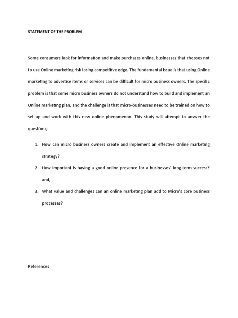 Statement of The Problem | PDF