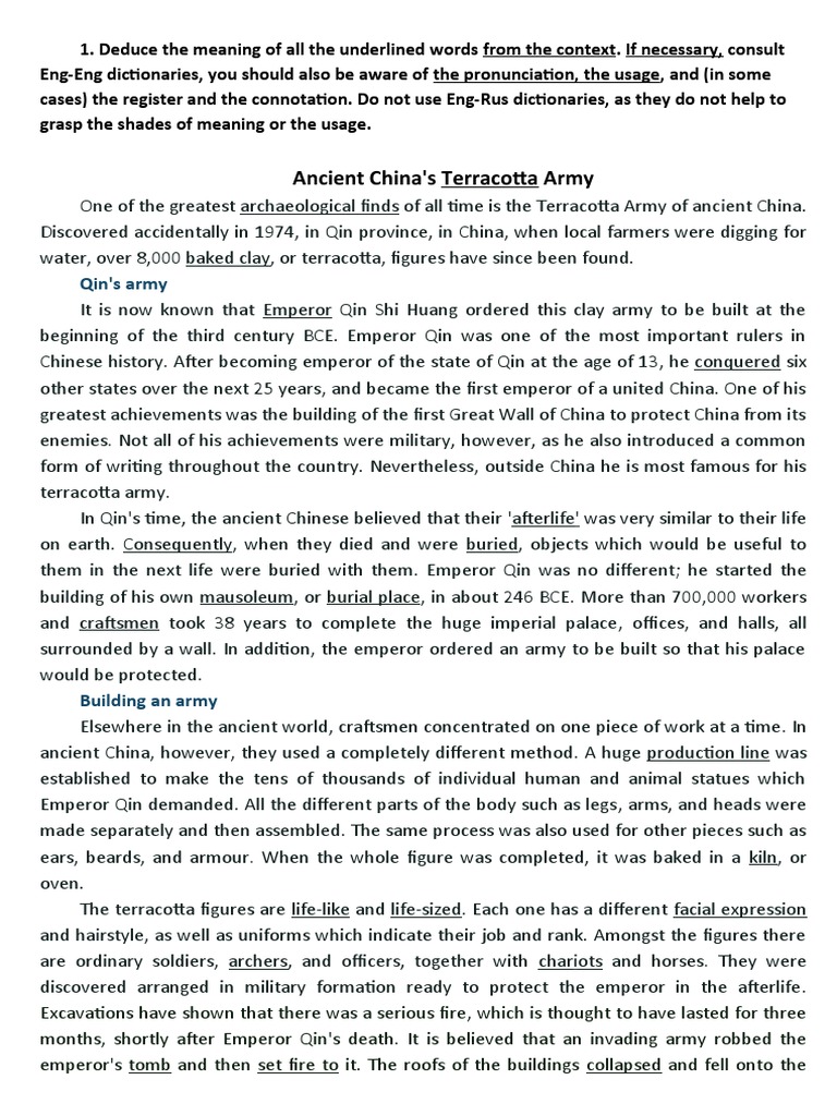 Ancient China's Terracotta Army | PDF