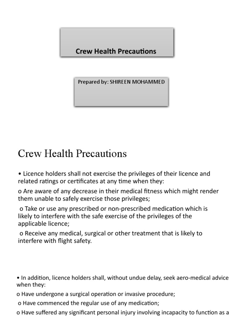 Crew Health Precautions | PDF | Hepatitis | Hepatitis B