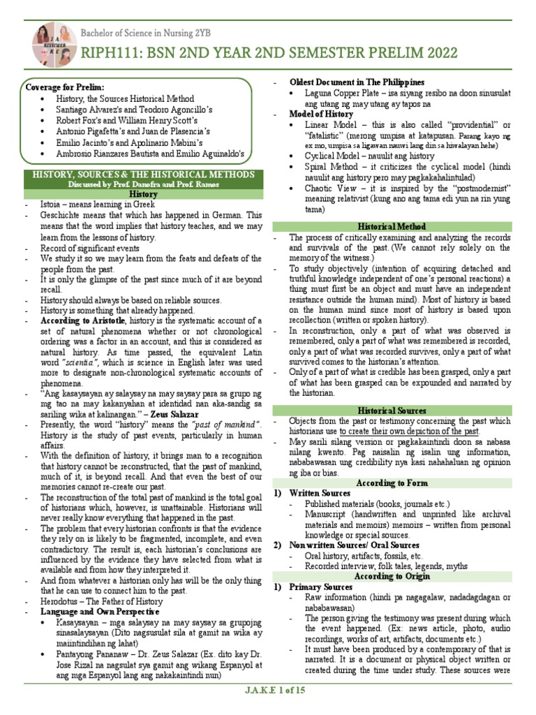 Riph111 Prelim | PDF | Social Science