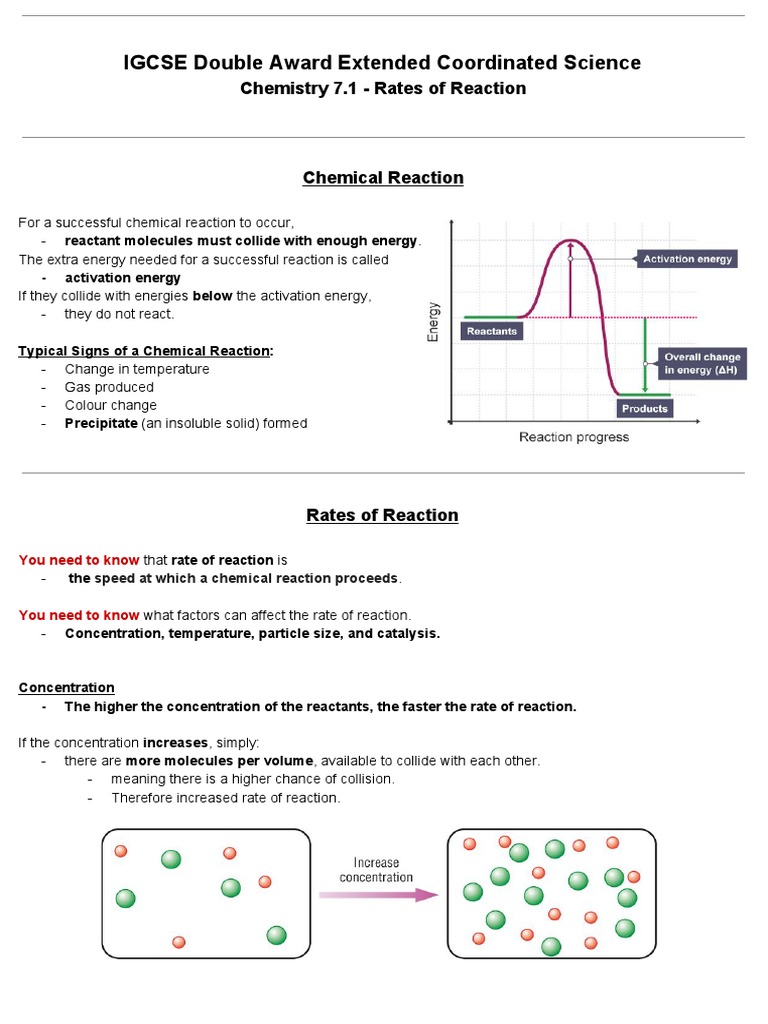 IGCSE Double Award Extended Coordinated Science: Chemistry 7.1 - Rates ... IGCSE Double Award Extended Coordinated Science: Chemistry 7.1 - Rates ...