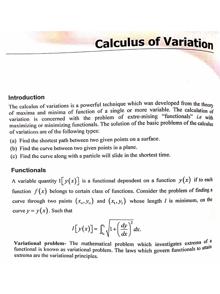 Calculus of Variation | PDF