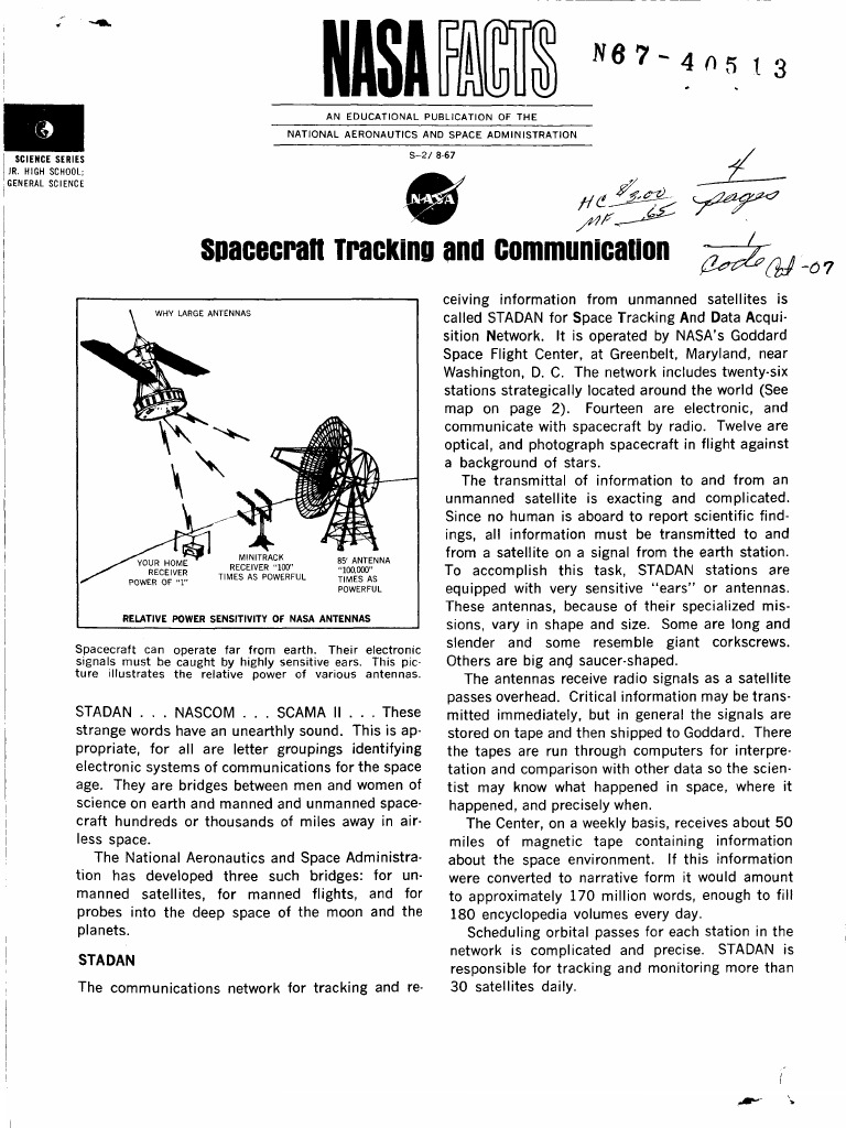 NASA Facts Spacecraft Tracking and Communication | PDF | Nasa Deep ...