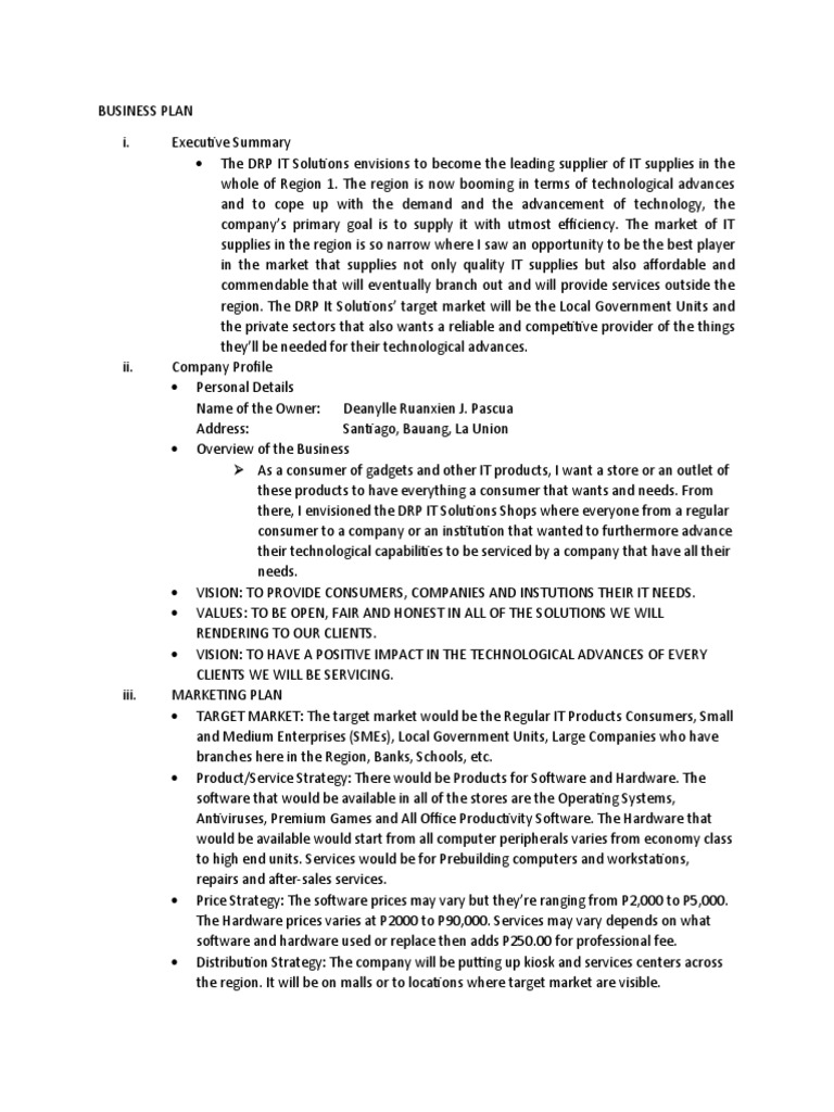 Business Plan | PDF | Pricing | Microeconomics