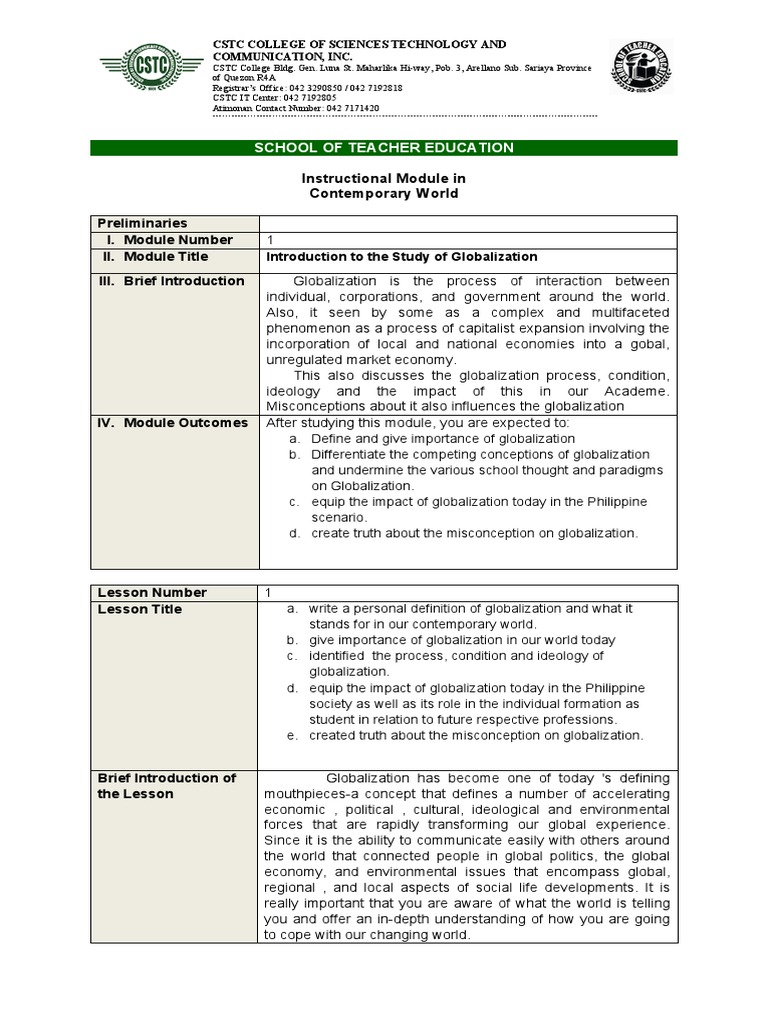 L1 Globalization Module | PDF | Globalization | Globalization