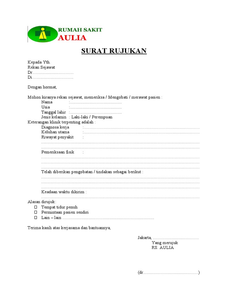 Form Surat Rujukan | PDF