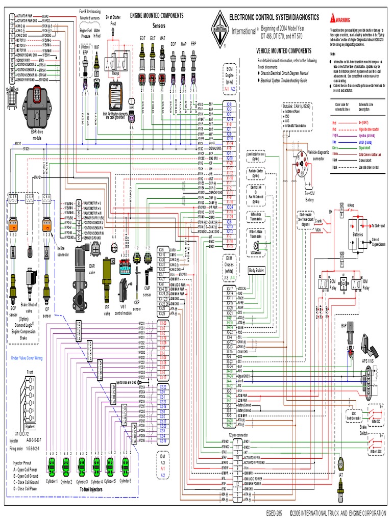 DT466 Wiring and Sensor Diagrams | PDF | Manufactured Goods | Engines