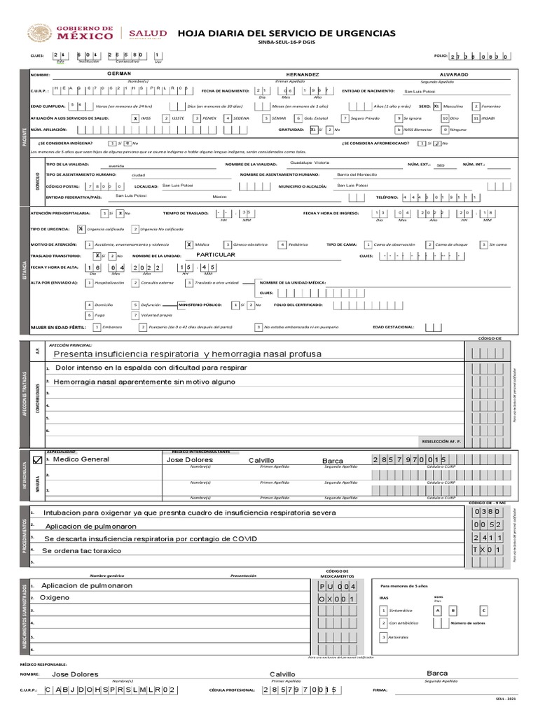 Formato Urgencias 2021 | PDF | Medicina | Enfermedades y trastornos