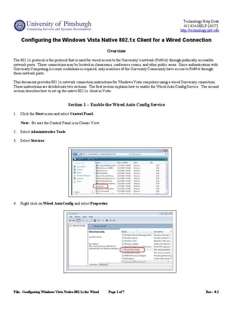 Configuring Windows VISTA 802.1x Native Client | PDF | Login | Computer ...