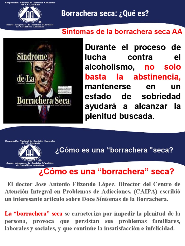 Sintomas de La Borrachera Seca | PDF | alcoholicos anonimos | Alcoholismo