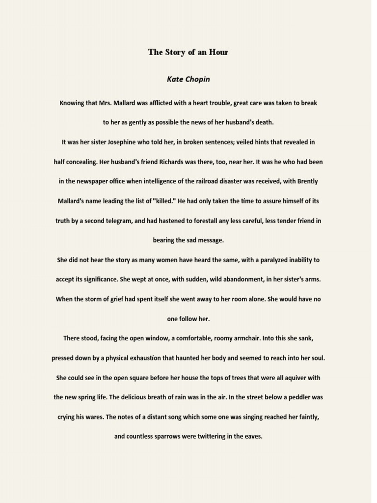The Story of An Hour | PDF