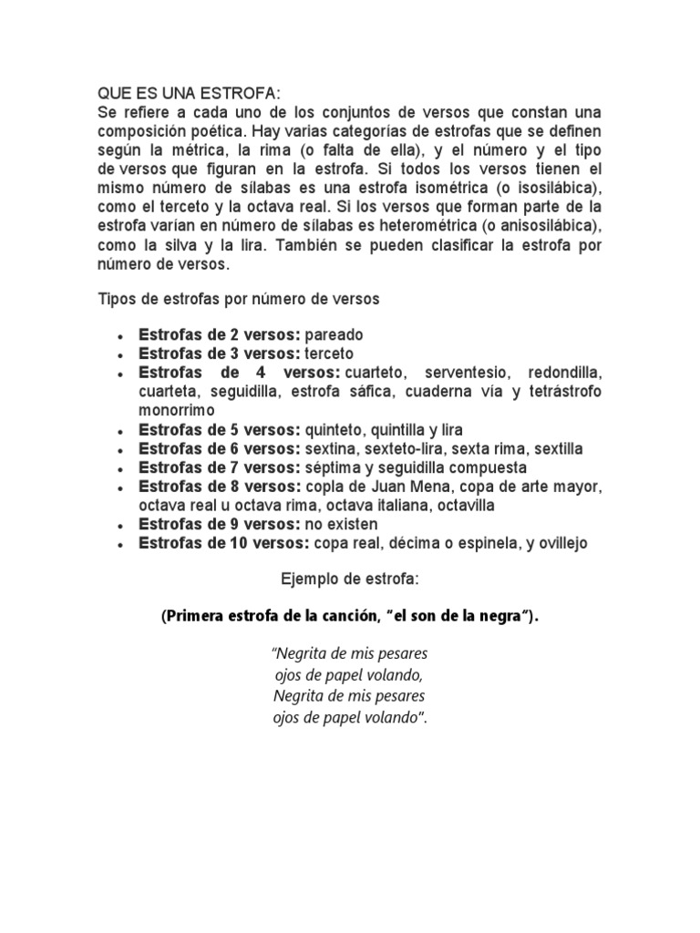 Que Es Una Estrofa | PDF | Poesía