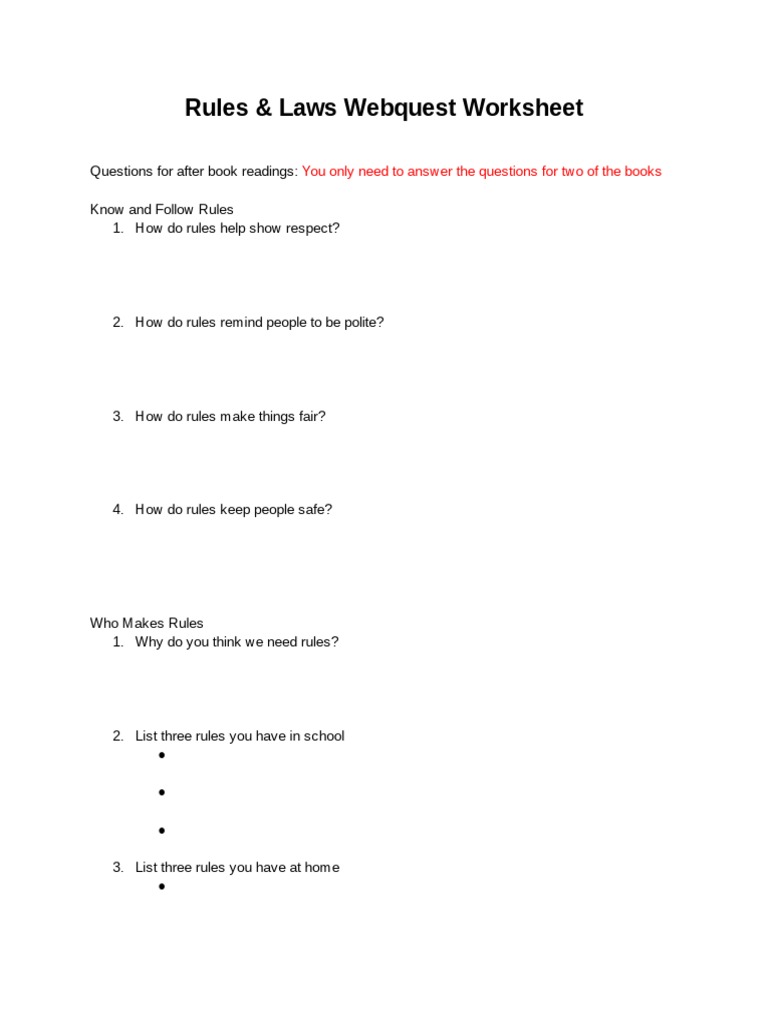 Understanding Rules and Laws for Kids | PDF