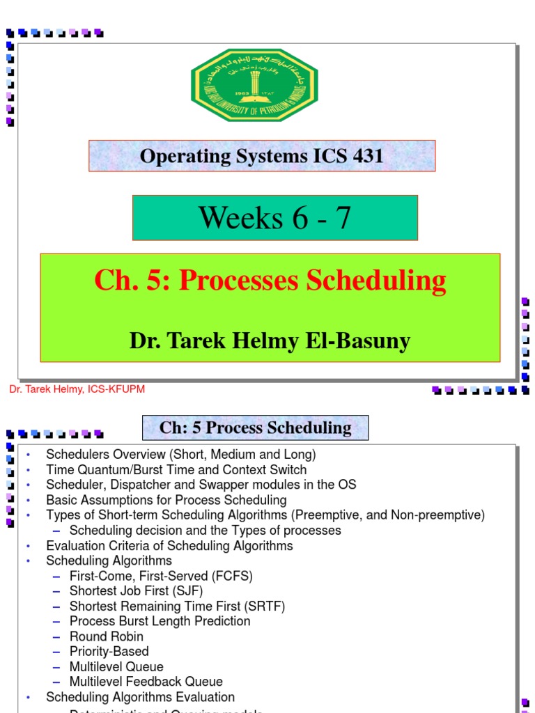 ICS 431-Ch5-Processes Scheduling | PDF | Scheduling (Computing ...