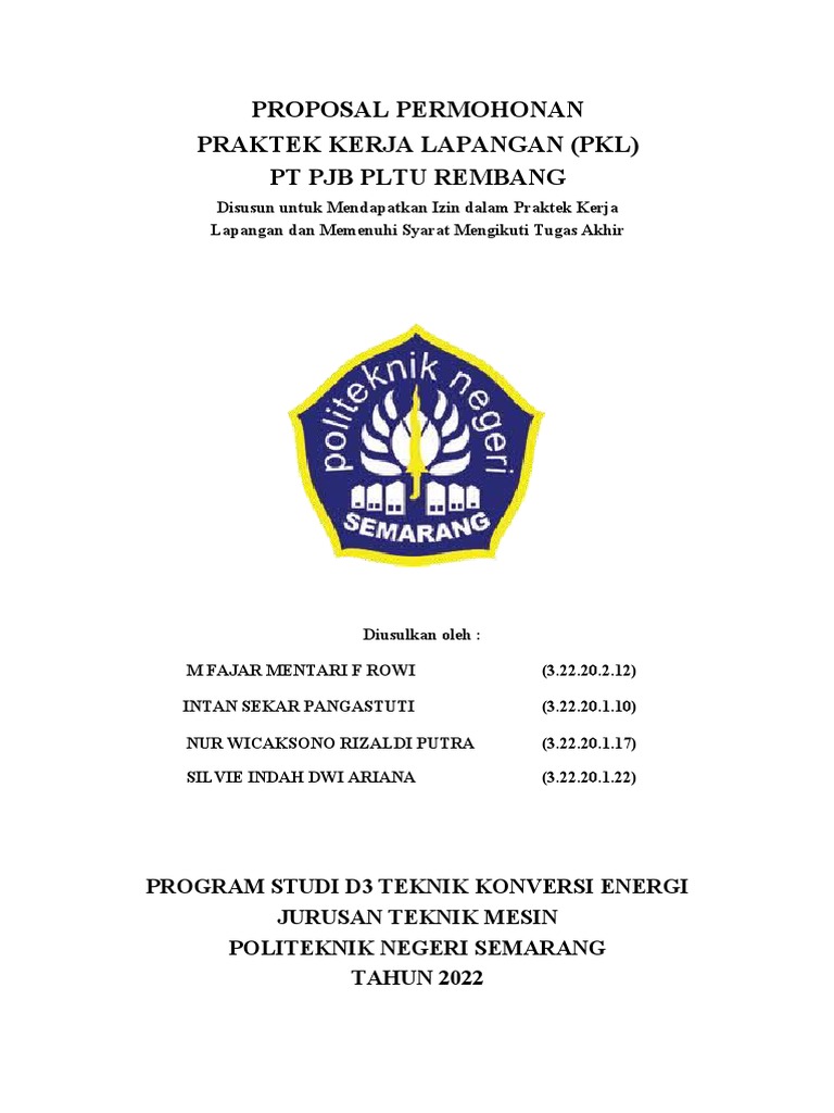 Proposal Magang - Pltu Rembang | PDF
