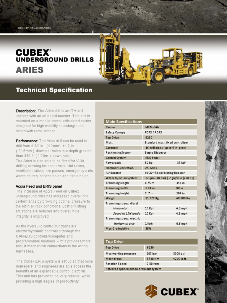 Aries: Underground Drills | PDF | Pump | Drill