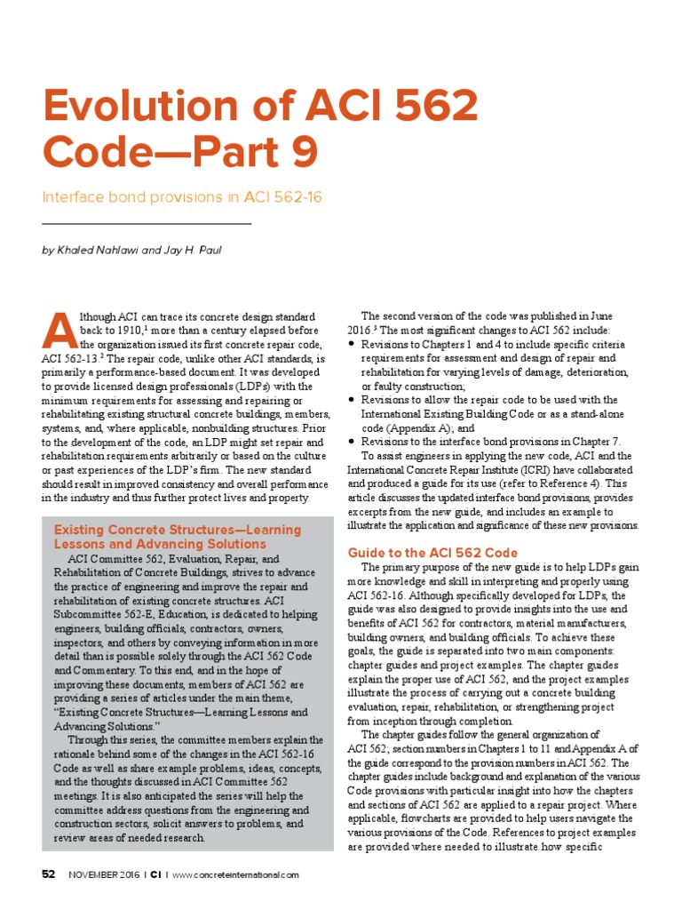 Evolution of ACI 562 Code Part 9 | PDF | Strength Of Materials | Concrete