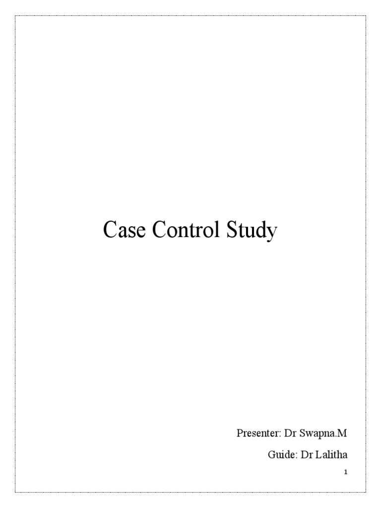 Case Control Study | PDF | Relative Risk | Cohort Study