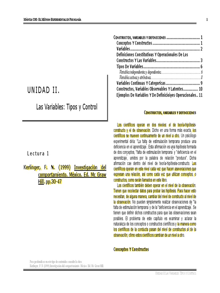 Unidad2 Art1 Kerlinger | PDF | Inteligencia | Experimentar