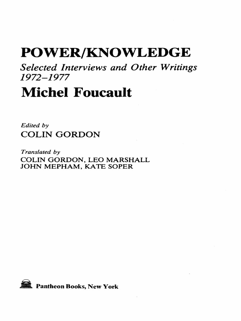Power/Knowledge: Michel Foucault | PDF | Discourse | Jacques Lacan