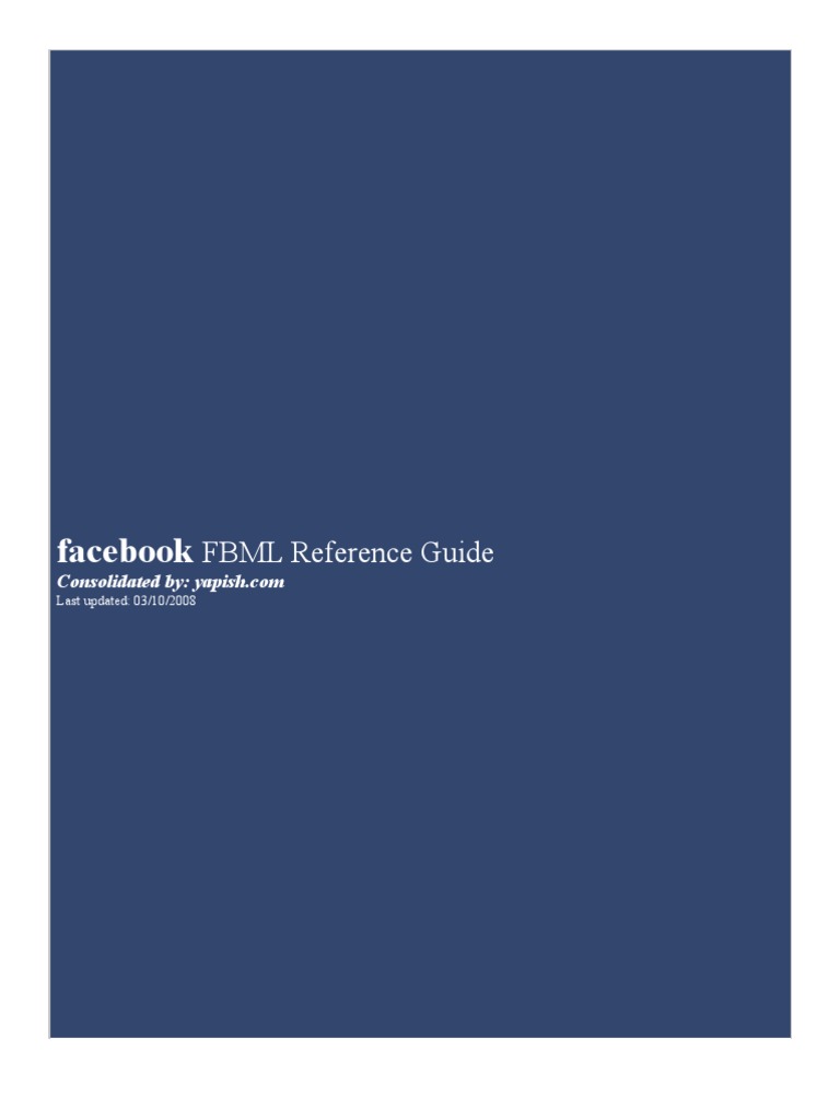 Facebook: FBML Reference Guide | PDF
