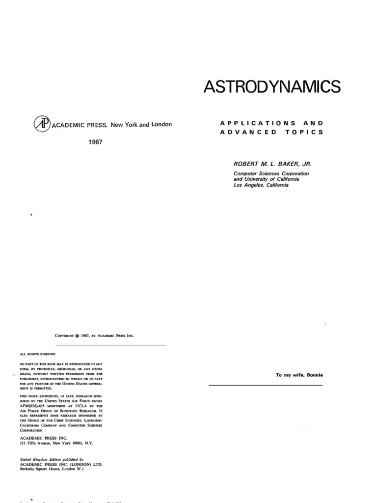 (ROBERT M. L. BAKER, JR.) Astrodynamics Applicati | PDF | Ordinary ...